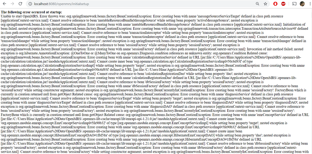 Error while running openmrs localhost - OpenMRS Talk Error while running openmrs localhost - OpenMRS Talk