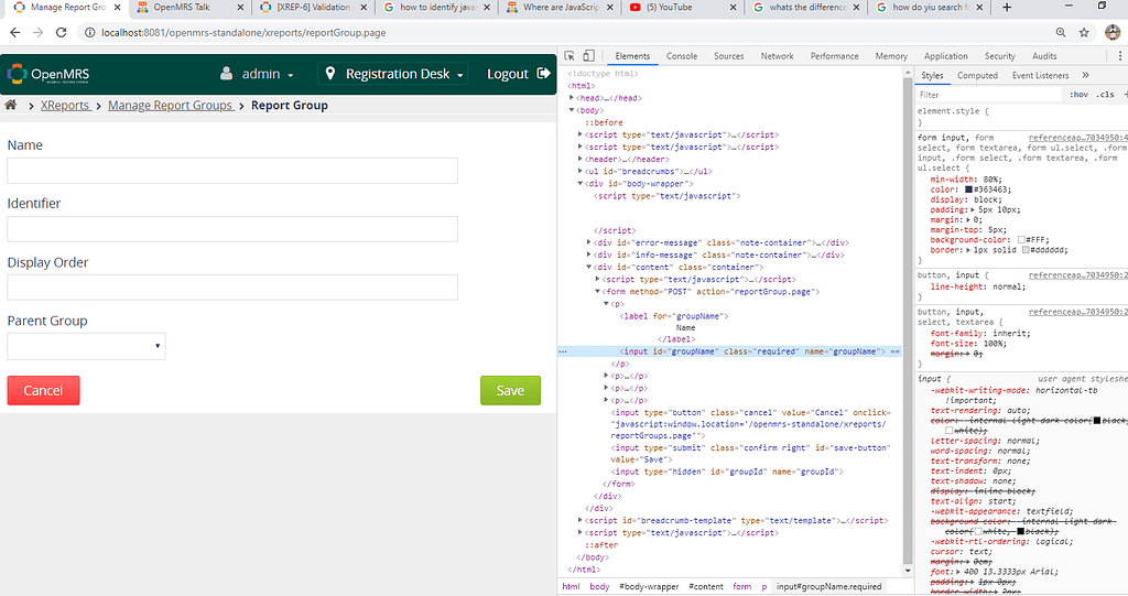 How to locate the javascript files in XReports-modules - OpenMRS Talk
