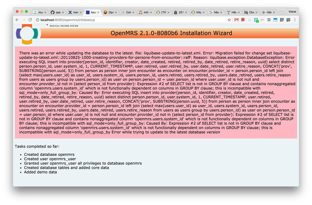 Building OpenMRS, initialsetup failed - Development - OpenMRS Talk