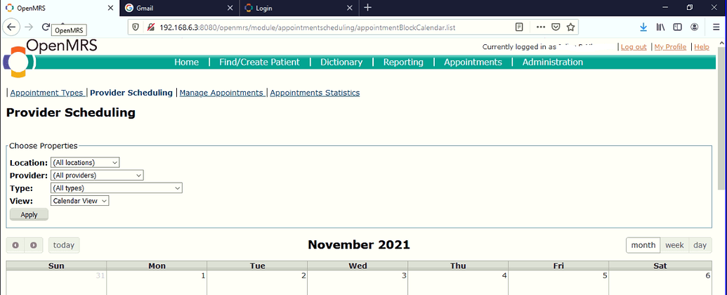 Provider scheduling on appointment module is blank - Implementing ...