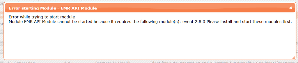 Error starting module - EMR API Module - Bahmni - OpenMRS Talk
