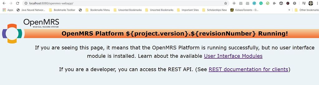 OpenMRS Platform ${projecr.version}.${revisionNumber}.Running! - OpenMRS Talk