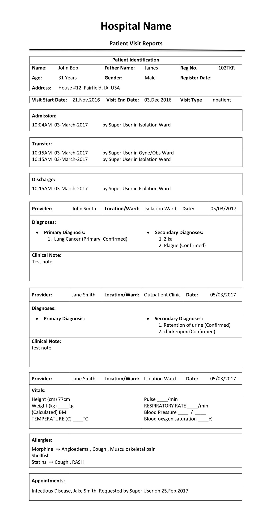How to print a specific visit details of a Patient from visits page ...
