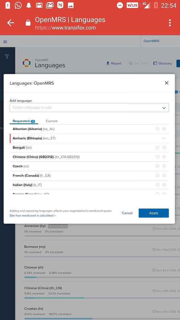 Adding new languages and removing duplicate ones in Transifex - Translation - OpenMRS Talk