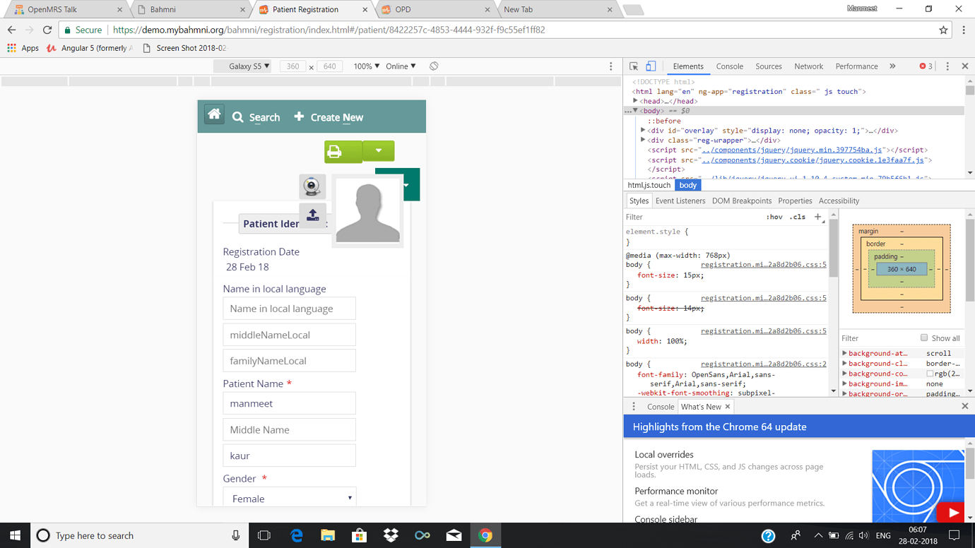 Patient Registration form UI - Bahmni - OpenMRS Talk