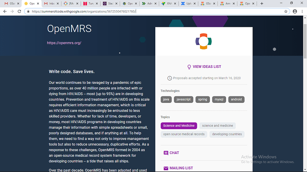 GSoC 2020 : OpenMRS has been accepted as a mentoring organization - Community - OpenMRS Talk