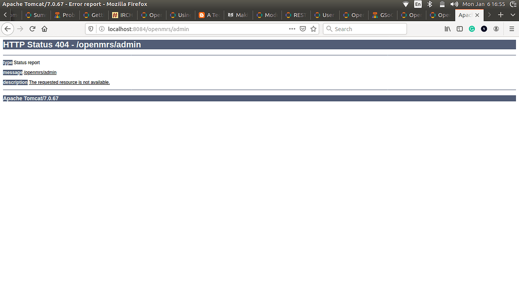 Problem accessing localhost:8080/openmrs/admin - Ask OpenMRS - OpenMRS Talk Problem accessing localhost:8080/openmrs/admin - Ask OpenMRS - OpenMRS Talk