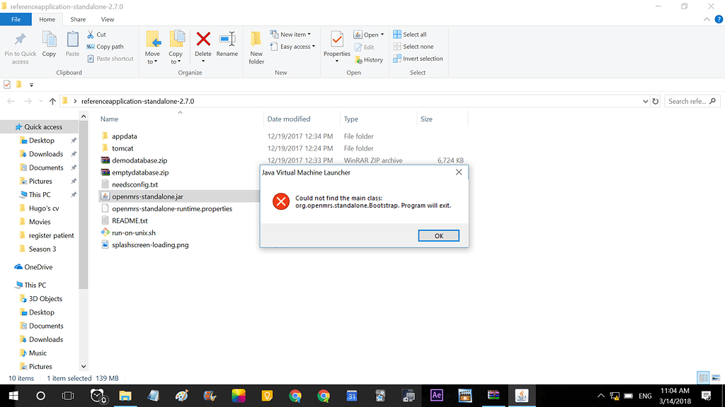 error starting reference application standalone 2.7.0 - Implementing - OpenMRS Talk