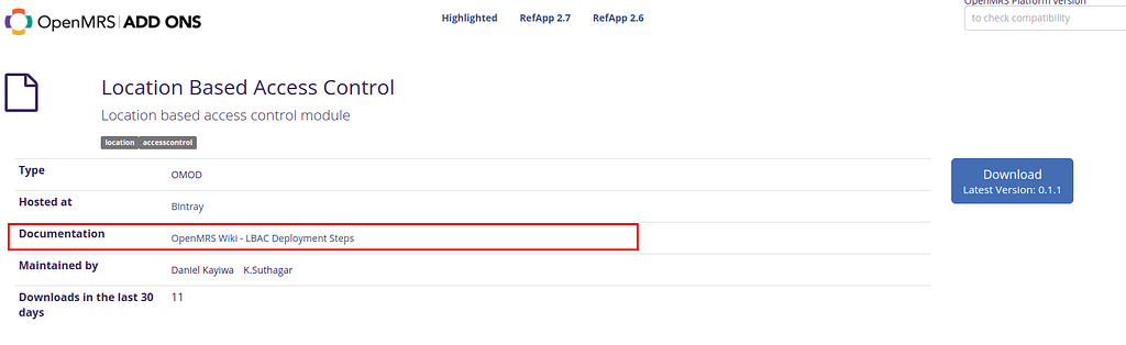 Include link to documentation for an addon? - Add-On Index - OpenMRS Talk
