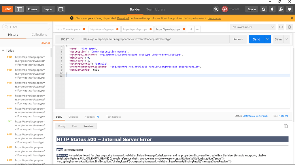 No serializer found for class org.springframework.validation.DefaultMessageCodesResolver ...
