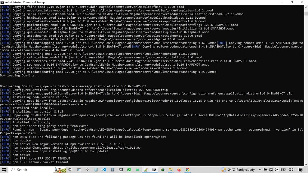 Unable To Install Reference Application 300 Snapshot Using Openmrs Sdk 520 Ask Openmrs