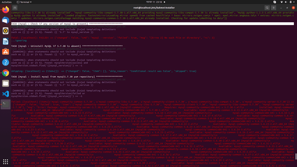 Error while installing Bahmni on CentOs server in virtual box ... Error while installing Bahmni on CentOs server in virtual box ...