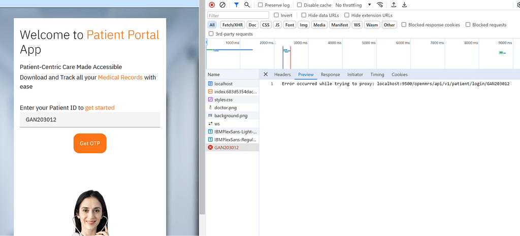 Proxy Issue while access Patient Portal APIs from the UI - Bahmni ...