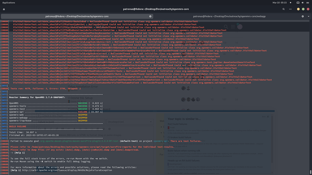 Core 2.7 - Errors when building locally - Development - OpenMRS Talk