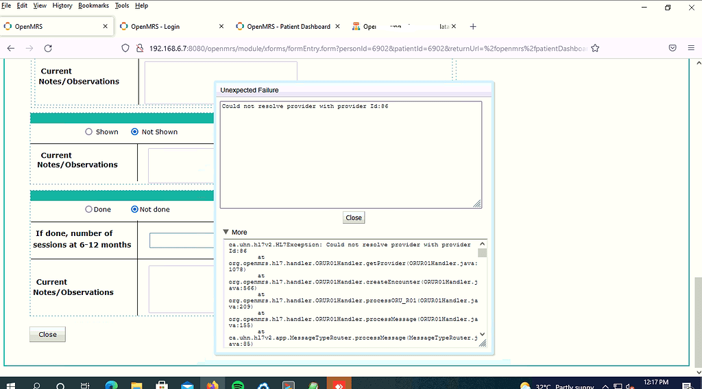 Error submitting xforms for some providers - Implementing - OpenMRS Talk