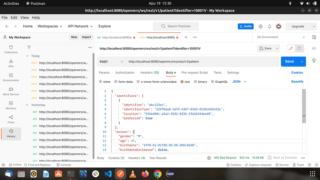 Create Patient Using A POST Request - Development - OpenMRS Talk