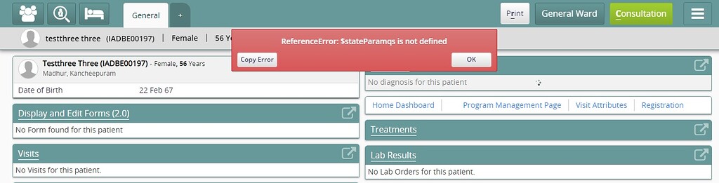 Bahmni UI error: ReferenceError stateParams is not defined - Bahmni - OpenMRS Talk