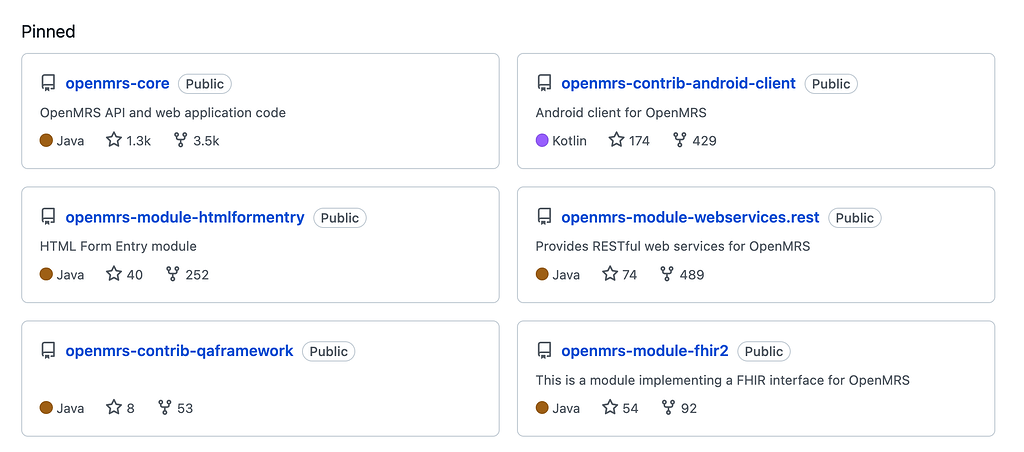 Let's change what's pinned on GitHub - Community - OpenMRS Talk