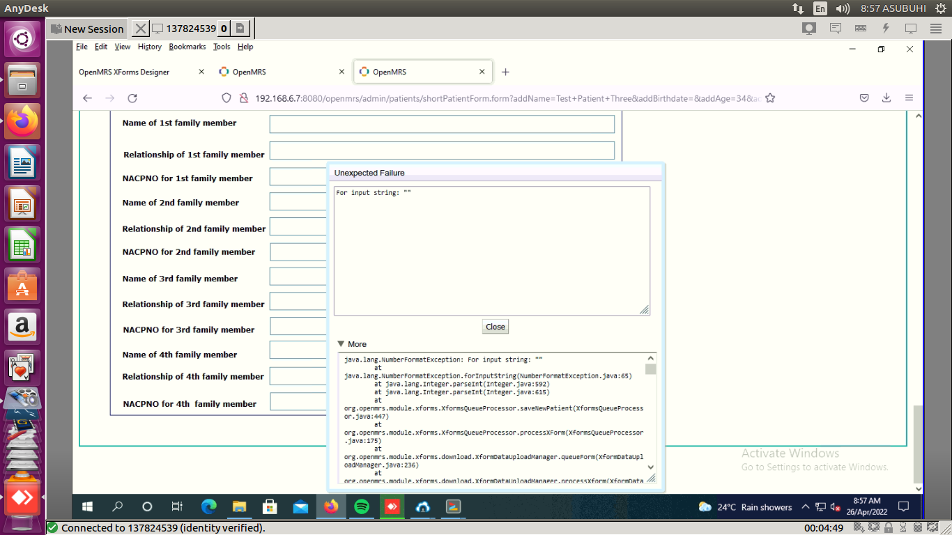 Problem Filling Data On Xform Textbox - Implementing - OpenMRS Talk