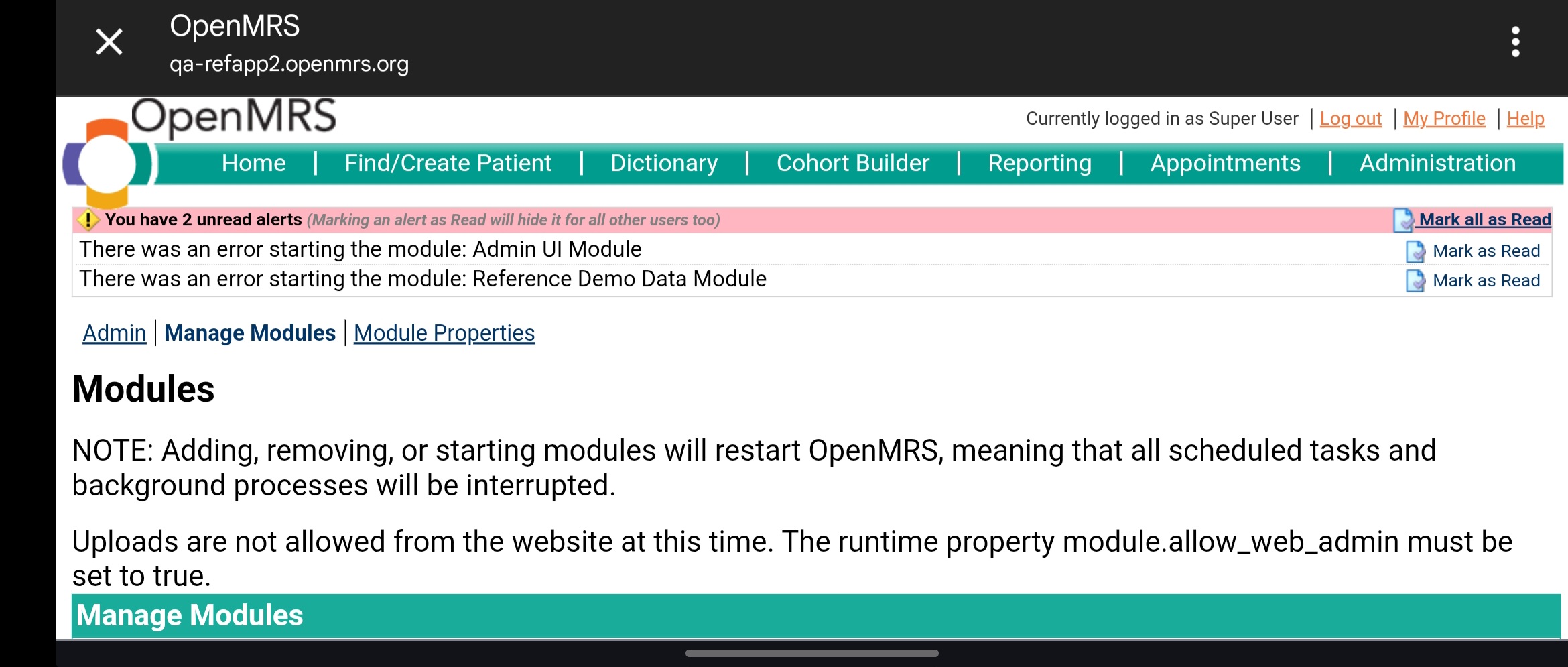 Getting an Error while running refApp 2.14.0-SNAPSHOT via Sdk - Development - OpenMRS Talk